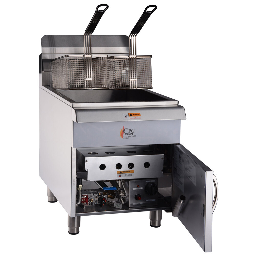 Cooking Performance Group CF30 30 lb. Gas Countertop Fryer - 53,000 BTU