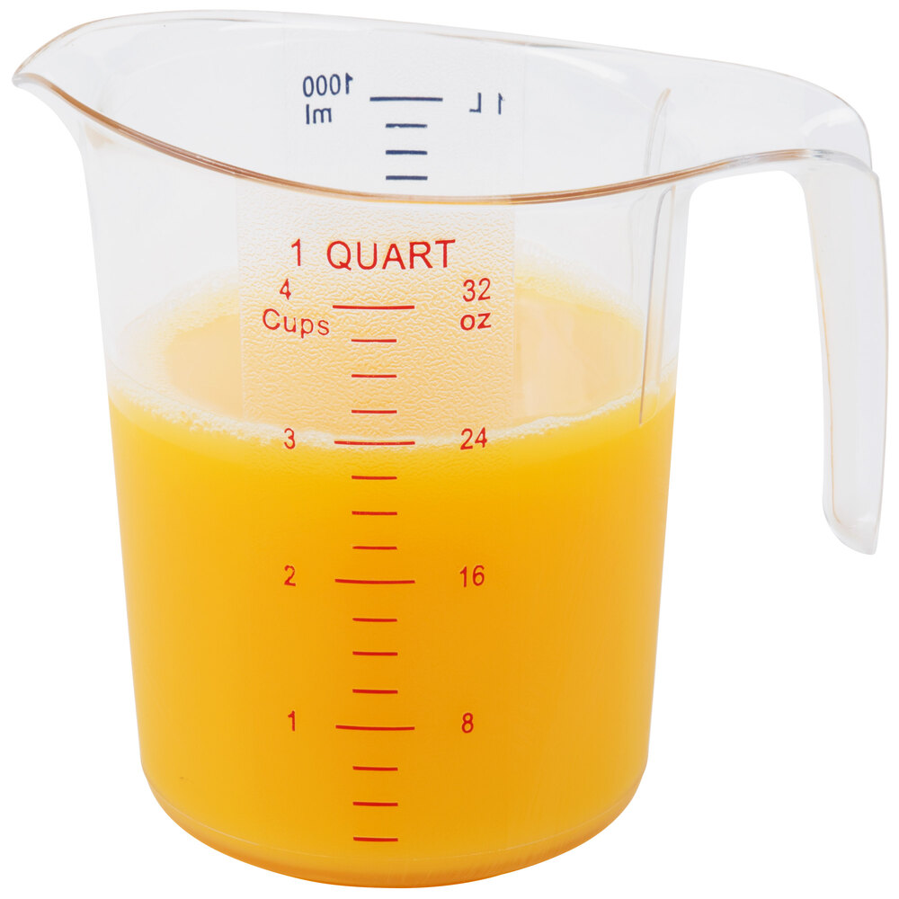 Choice 1 Qt Clear Plastic Measuring Cup With Gradations