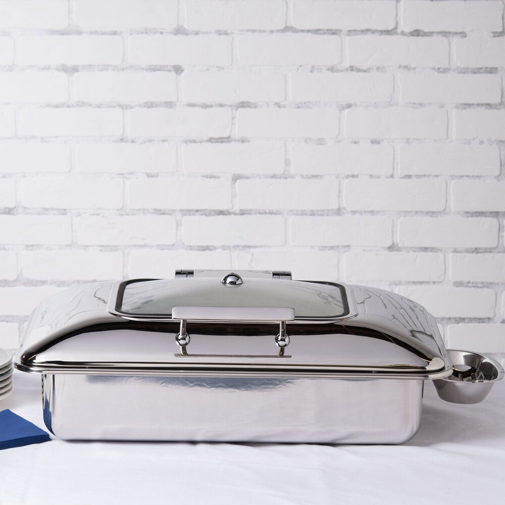 Tablecraft CW40161 7 Qt. Full Size Stainless Steel Induction Chafer ...